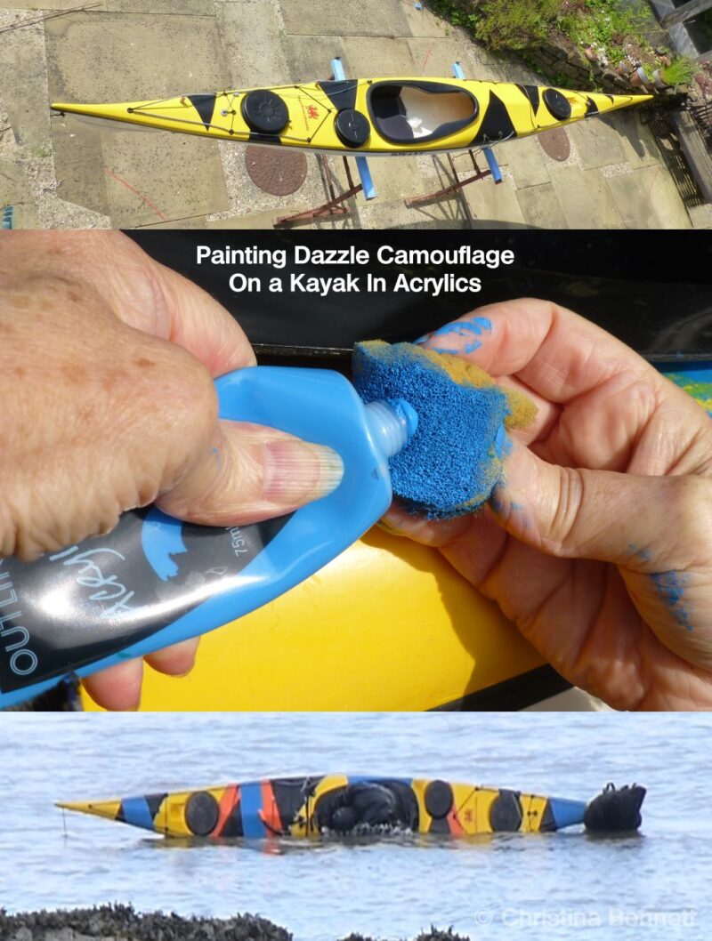 Painting Dazzle Camouflage on a Kayak Using Acrylics | Christina ...